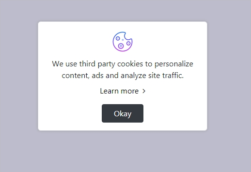 Bootstrap 5 Floating Cookie Consent Example 7674