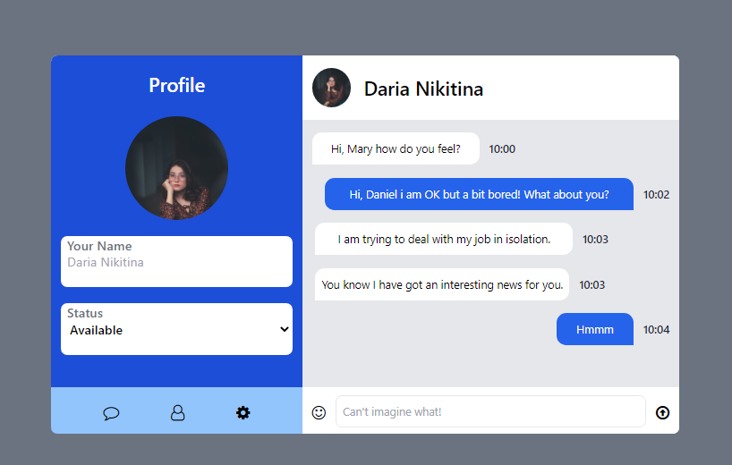 Pure CSS chat_stuff Example