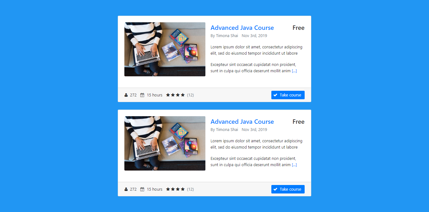 Bootstrap 5 Jobs card Listing Example