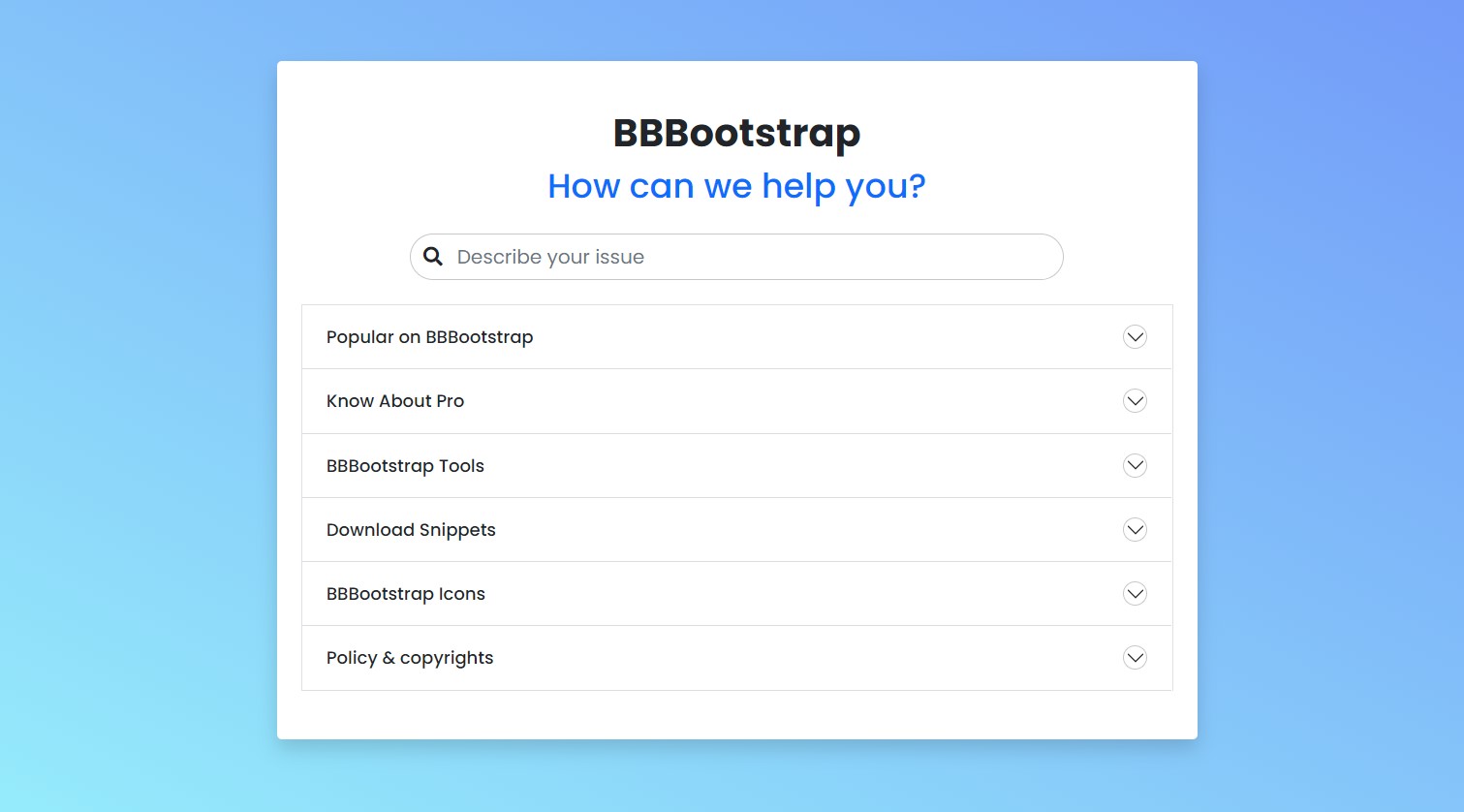 Bootstrap 4 Basic FAQ accordion Example