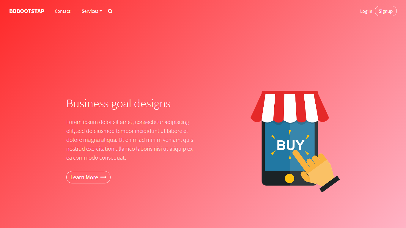 Bootstrap 3 Header with slidding images and animation text Example