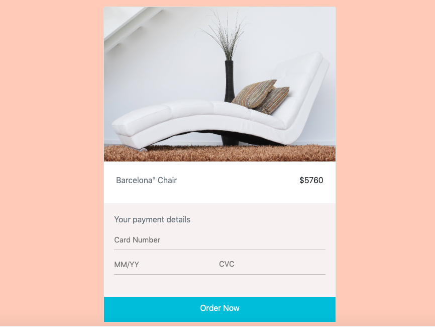 Bootstrap 4 Simple payment credit card form Example