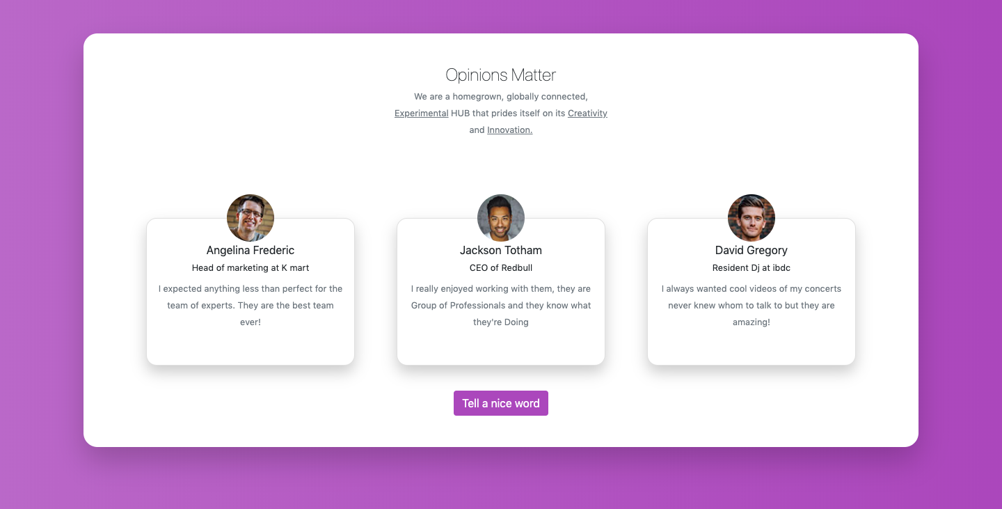 Bootstrap 4 meet the team template Example