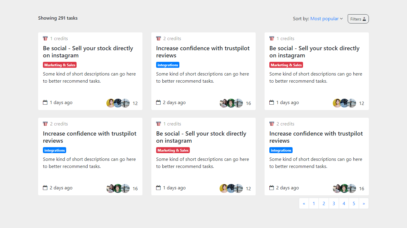 Bootstrap 4 Directory listing template Example
