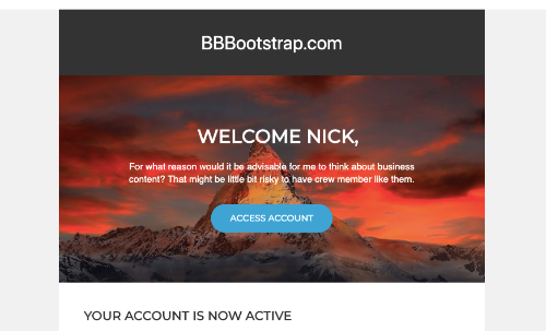 Bootstrap 4 Confirm account email template Example Bootstrap 4 Confirm account email template Example