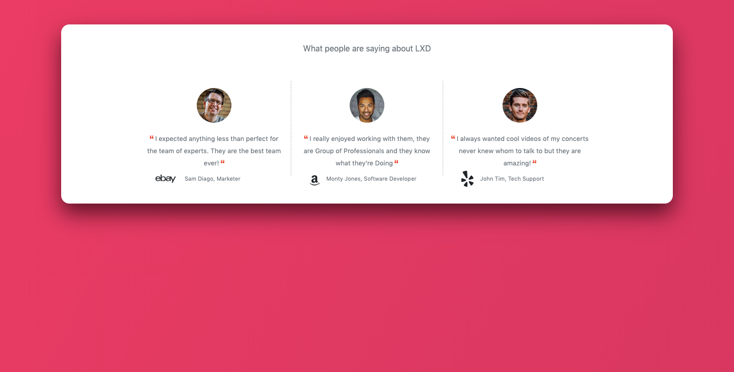 Bootstrap 4 testimonial carousel slider with autoplay Example