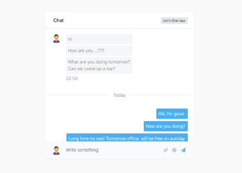 Bootstrap 4 Live chat form with user icons Example