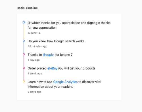Bootstrap 4 User activity interface Example