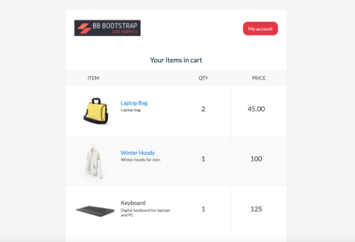Bootstrap 4 Confirm account email template Example Bootstrap 4 Confirm account email template Example