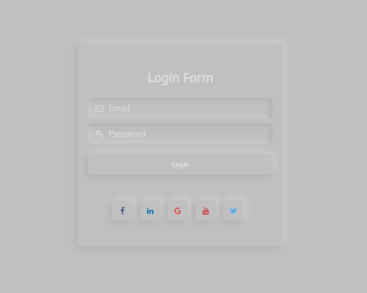 Bootstrap 4 neomorphism detailed profile with social icons Example