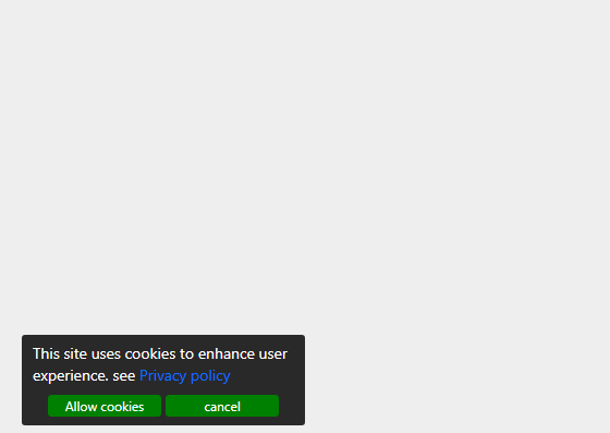 Bootstrap 4 accept cookies consent card Example