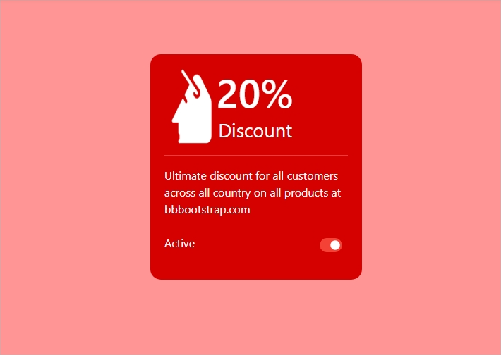 Bootstrap 4 summer sale coupon with subscription Example