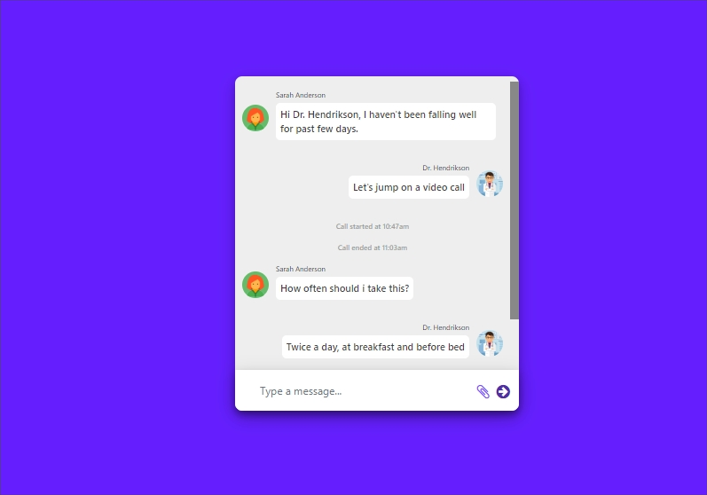 Bootstrap 4 Awesome chat messages box Example
