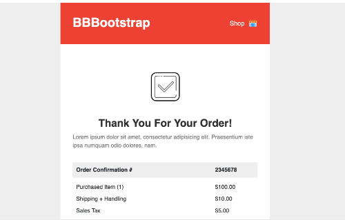 Bootstrap 4 Confirm account email template Example Bootstrap 4 Confirm account email template Example