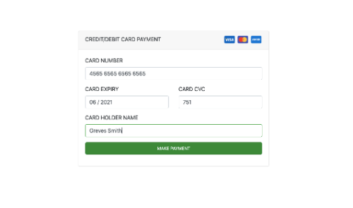 Bootstrap 5 Payment form with payment methods Example