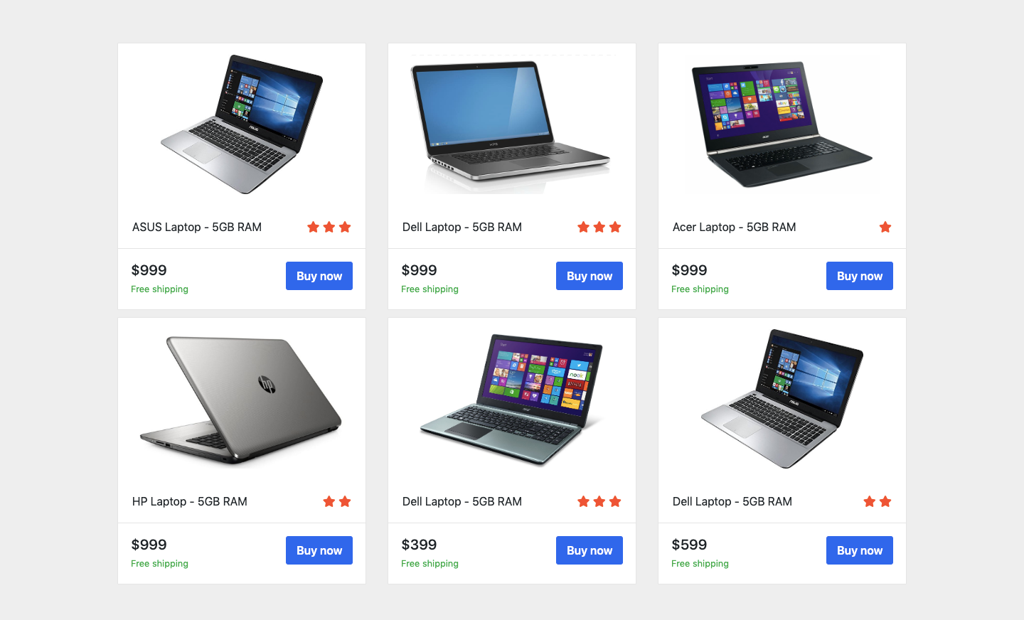 ecommerce Snippets Examples