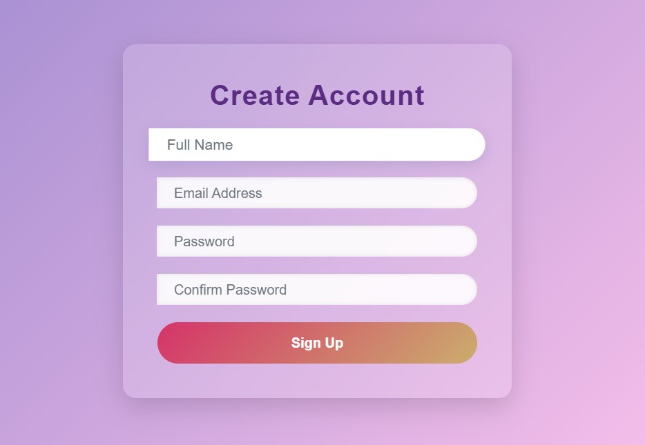 Fancy registration form with hover effects Fancy registration form with hover effects