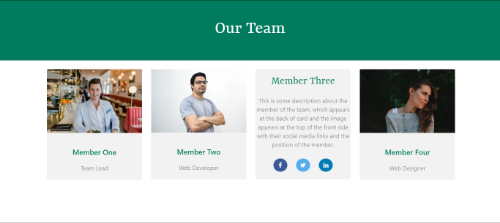 Bootstrap 4 meet the team template Example