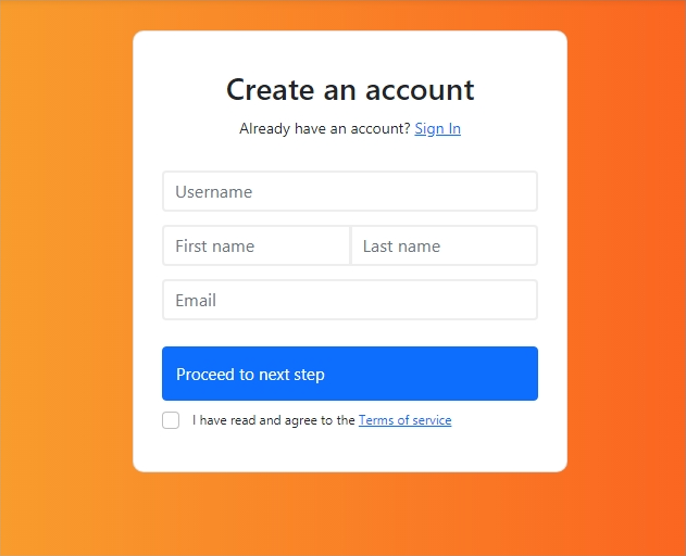 signup Snippets Examples