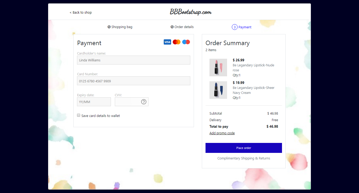 payment Snippets Examples