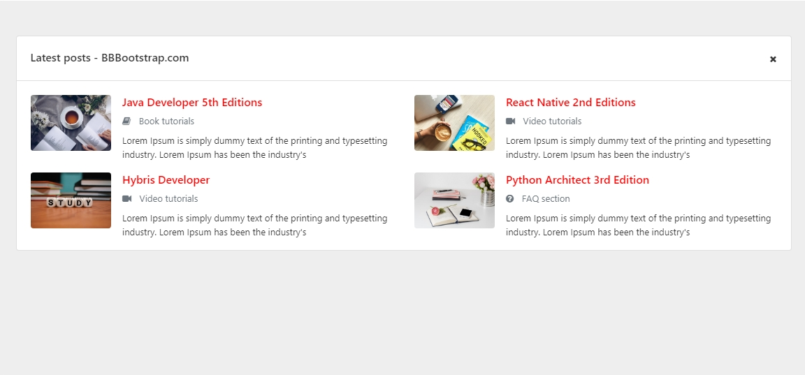 Bootstrap 5 Jobs card Listing Example