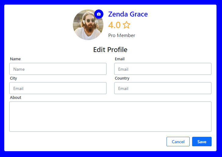 Bootstrap 5 edit profile form with floating inputs Example